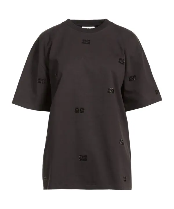 GANNI Fashion Minimalist Solid Color T-shirt