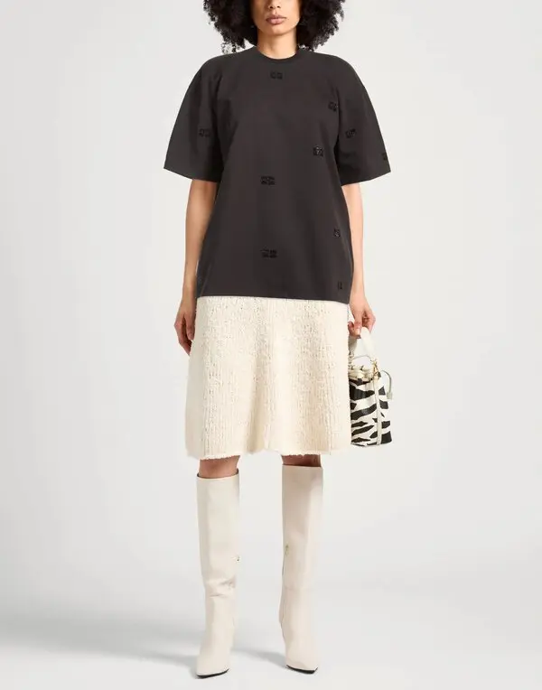 GANNI Fashion Minimalist Solid Color T-shirt