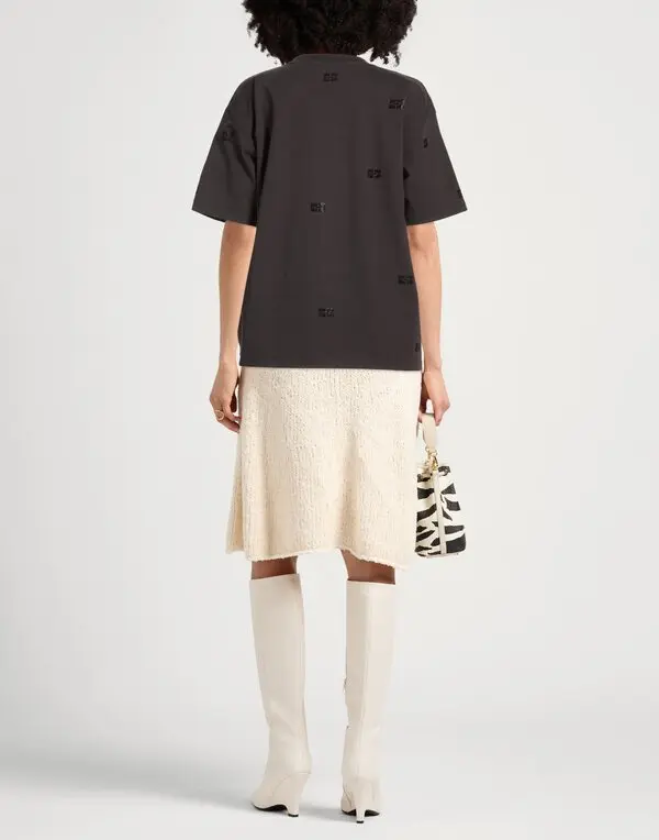 GANNI Fashion Minimalist Solid Color T-shirt