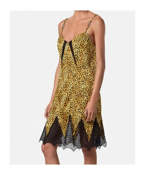 Versace Leopard-printed Slip Dress