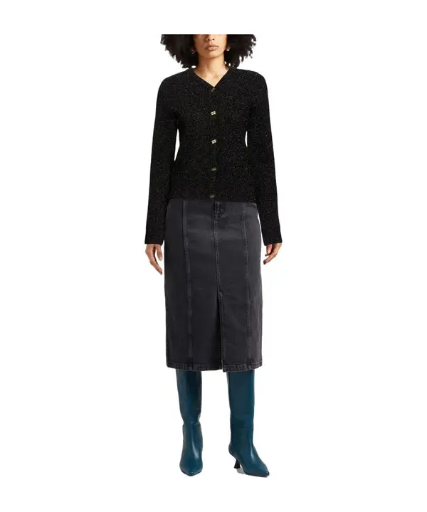 GANNI Long-sleeved Knitted Cardigan With Button Detail