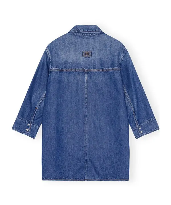GANNI Denim Short Sleeve Shirt