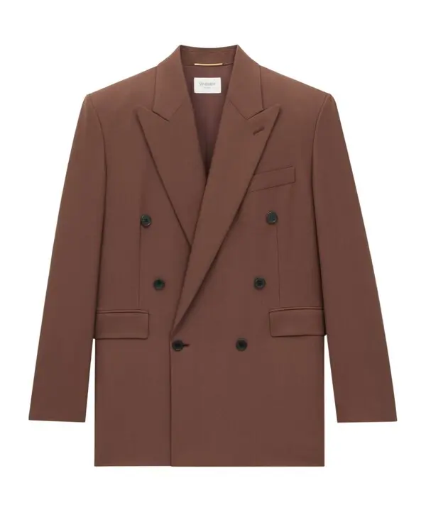 Saint Laurent Wool Gabardine Double-breasted Jacket