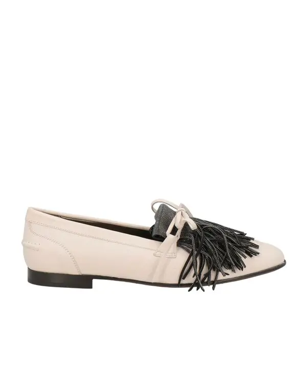 Brunello Cucinelli Loafers With Crystal Embellishments - Nude