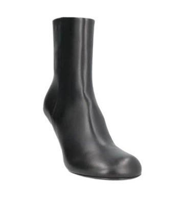 Balenciaga Leather Ankle Boots With Geometric Heel