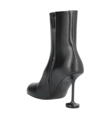 Balenciaga Leather Ankle Boots With Geometric Heel