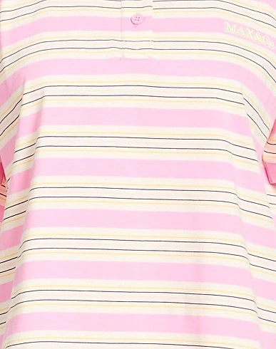 MAXCO. Max&co. Striped Polo Shirt With Logo Embellishment