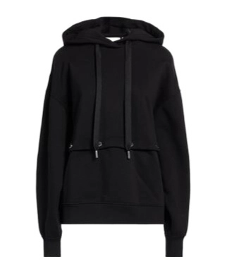 Sportmax Minimalist Solid Color Cropped Hoodie - Black