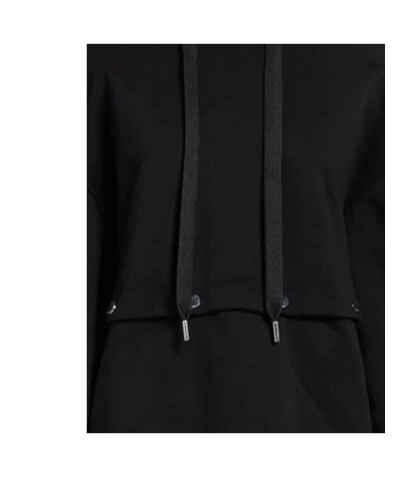 Sportmax Minimalist Solid Color Cropped Hoodie