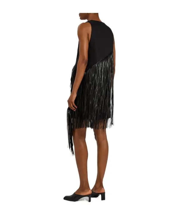 Sportmax Fringed V-neck Mini Dress
