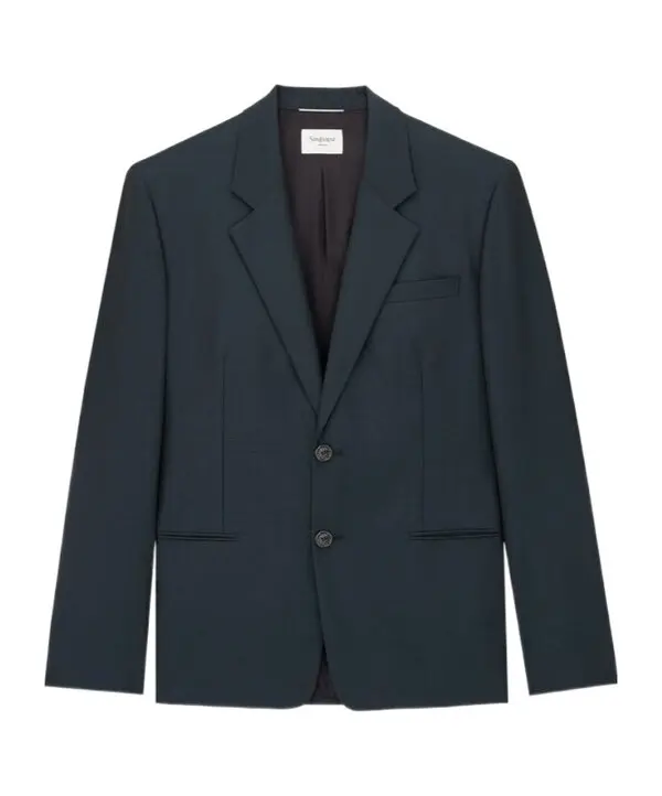 Saint Laurent Single-breasted Wool Coat