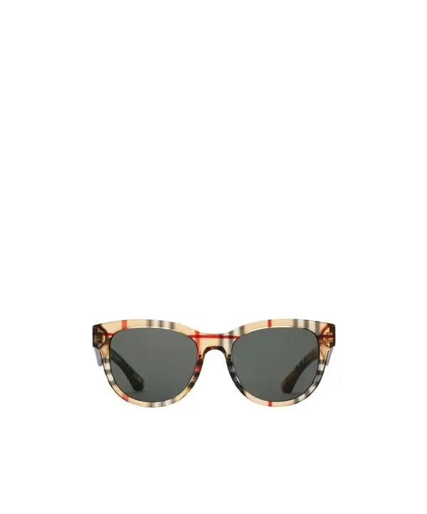 Burberry Check Round Sunglasses