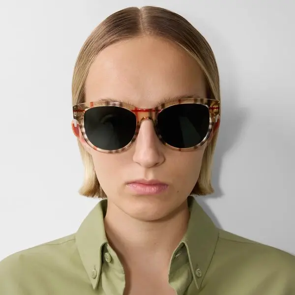 Burberry Check Round Sunglasses