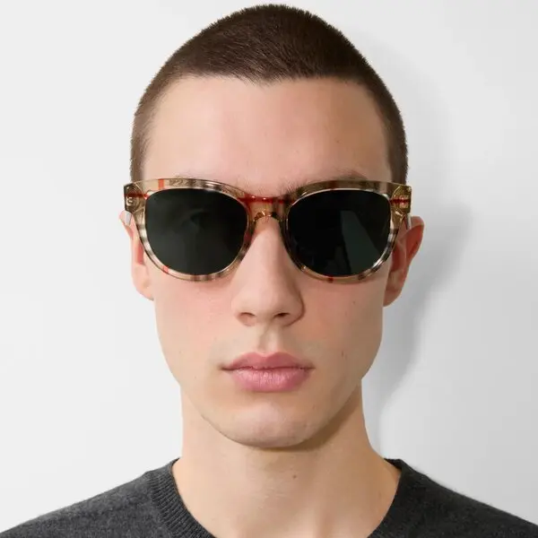 Burberry Check Round Sunglasses