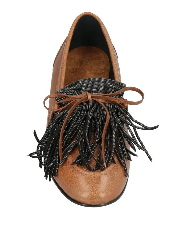 Brunello Cucinelli Leather Loafers With Tassel Embellishment - Brown