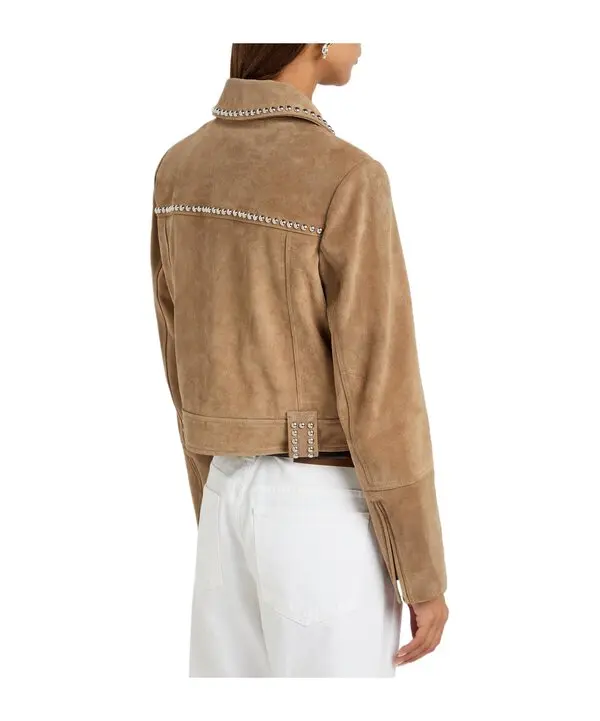 Staud Hugo Stud-embellished Suede Jacket