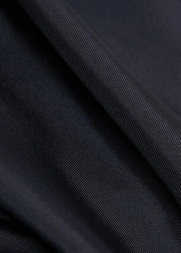 RÓHE High-neck Asymmetrical Draped Silk Top - Black