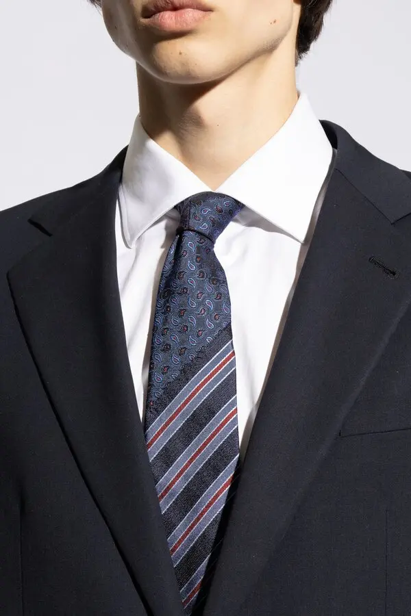 Etro Pattern Embroidered Pointed-tip Tie