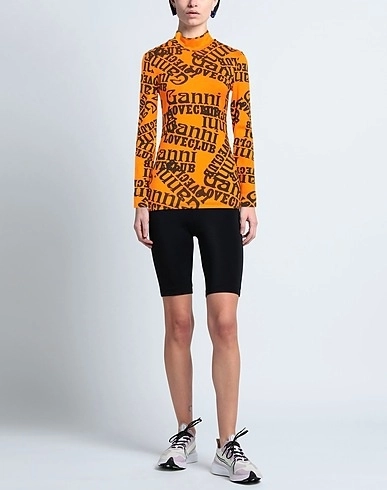 GANNI Printed Long-sleeve Turtleneck T-shirt