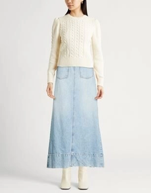 Sportmax Light Wash Denim Flared Skirt