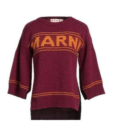 Marni Two-tone Knit Sweater With Brand Logo