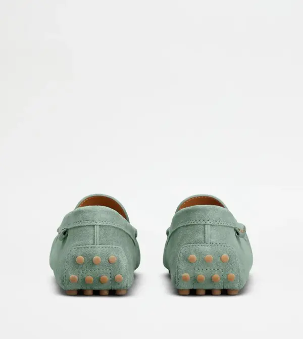 TOD'S Suede Round Toe Loafers With Signature Detailing