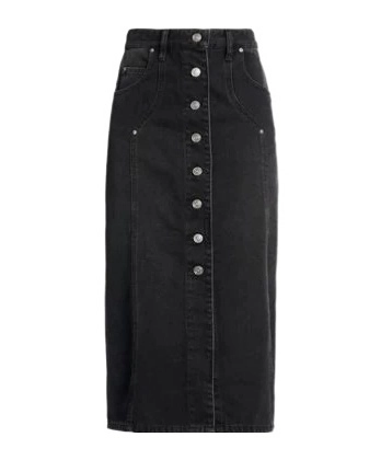 Isabel Marant Étoile Button-front Denim Midi Skirt - Black