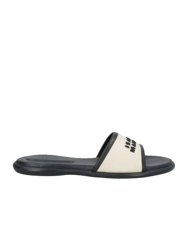 Isabel Marant Étoile Two-tone Canvas And Leather Slides