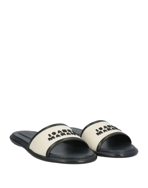 Isabel Marant Étoile Two-tone Canvas And Leather Slides