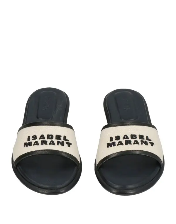 Isabel Marant Étoile Two-tone Canvas And Leather Slides