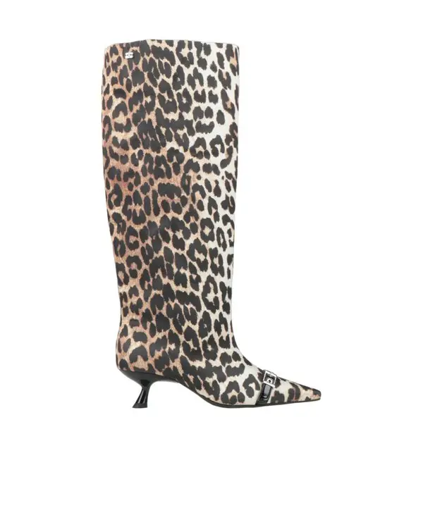 GANNI Leopard Print Knee-high Boots