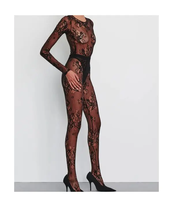 Wardrobe.NYC Lace Bodysuit - Gray