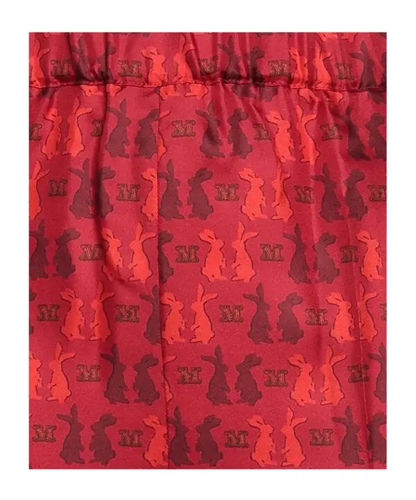 Max Mara Multicolor Printed Wide-leg Trousers - Red