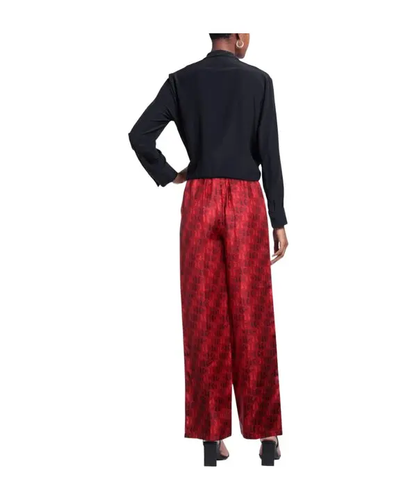 Max Mara Multicolor Printed Wide-leg Trousers - Red
