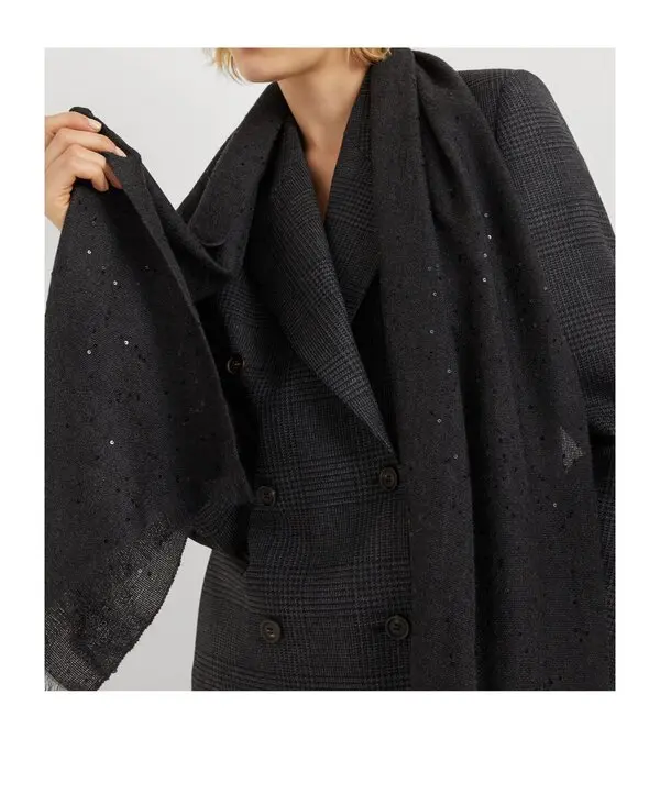 Brunello Cucinelli Sequin Embellished Scarf