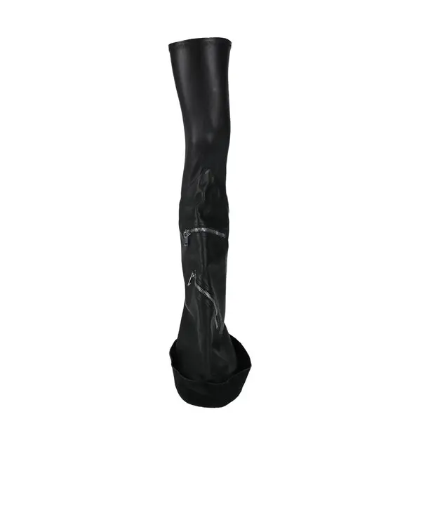 Rick Owens Over-the-knee Leather Boots With Zip Detailing - Black