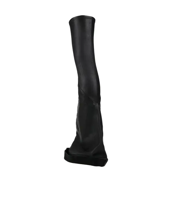 Rick Owens Over-the-knee Leather Boots With Zip Detailing - Black