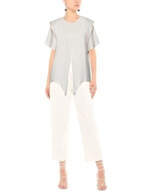 Isabel Marant Étoile Short Sleeve T-shirt With Ruffled Shoulders And Split Tie Hem