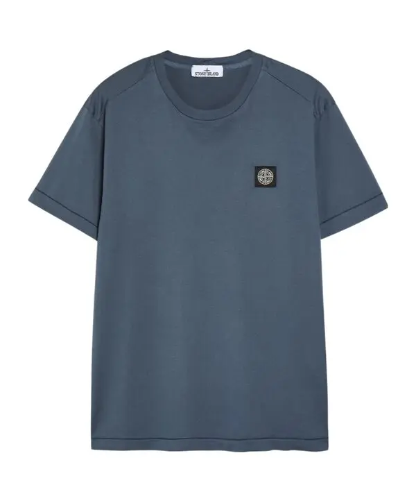 Stone Island Solid Colour Logo Cotton T-shirt