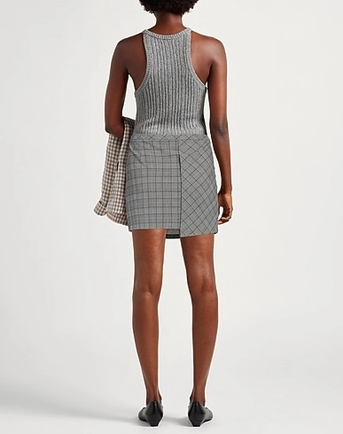 GANNI Prince Of Wales Check Flared Mini Skirt