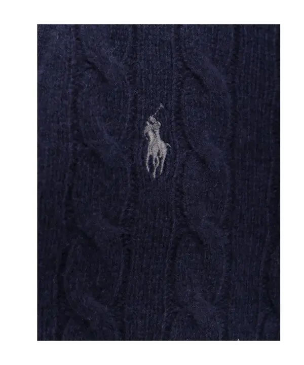 Polo Ralph Lauren Cable Knit Cardigan With Embroidered Pony Logo