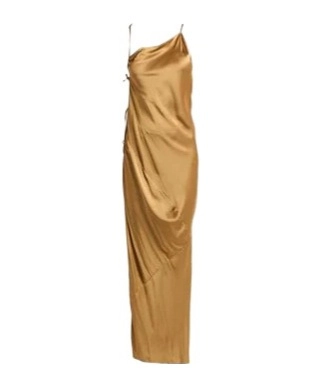 Rick Owens Satin One-shoulder Dress - Brown
