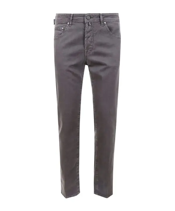 Jacob Cohen Slim Fit Trousers With Logo Patch
