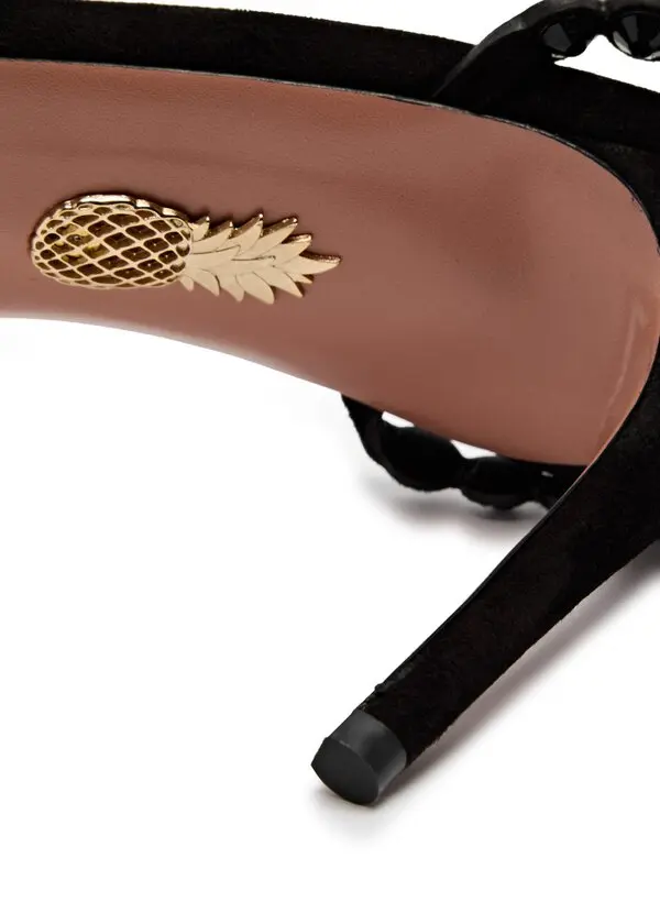 AQUAZZURA Tequila 85 Embellished Suede Sandals