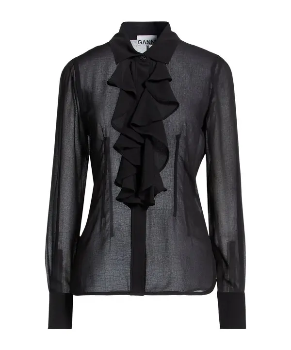 GANNI Plain Long Sleeve Shirt