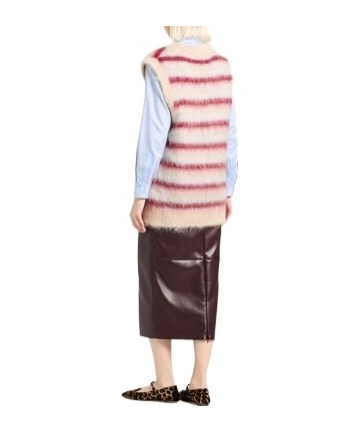 Marni Stripe Sleeveless V-neck Knit Top