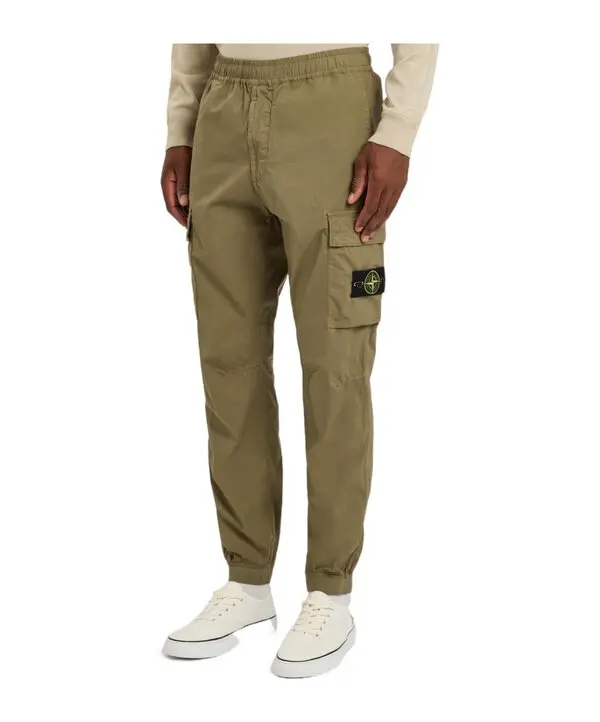 Stone Island Logo Stretch-cotton Cargo Trousers
