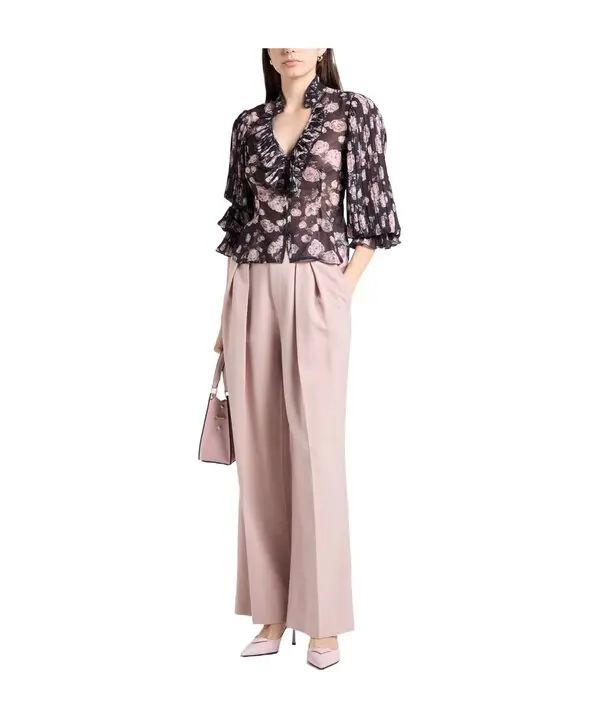 GANNI Floral Long-sleeved Shirt With Ruffle Detail