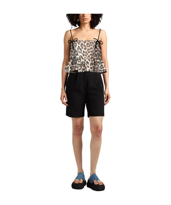GANNI Leopard Print Cropped Camisole