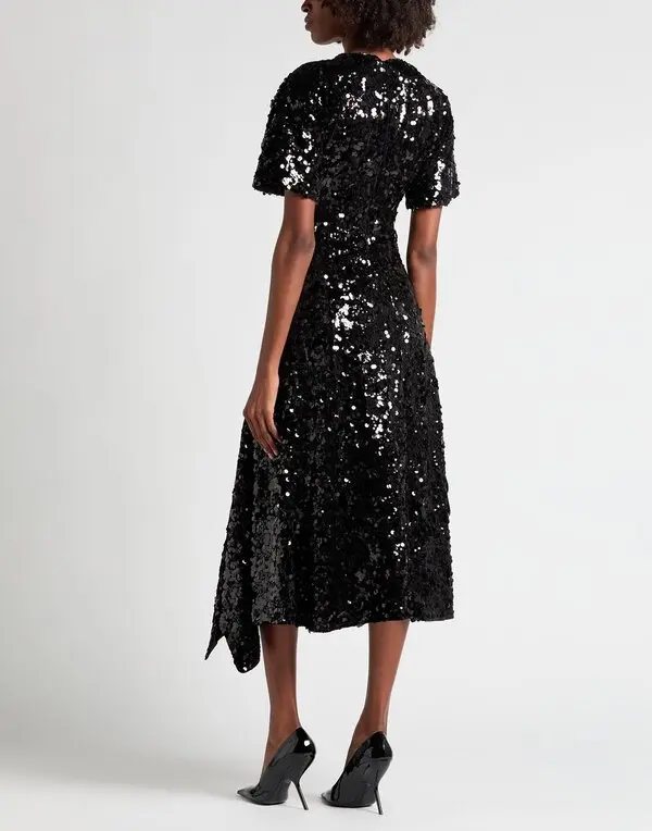 GANNI Sequined Midi Dress With Short Sleeves